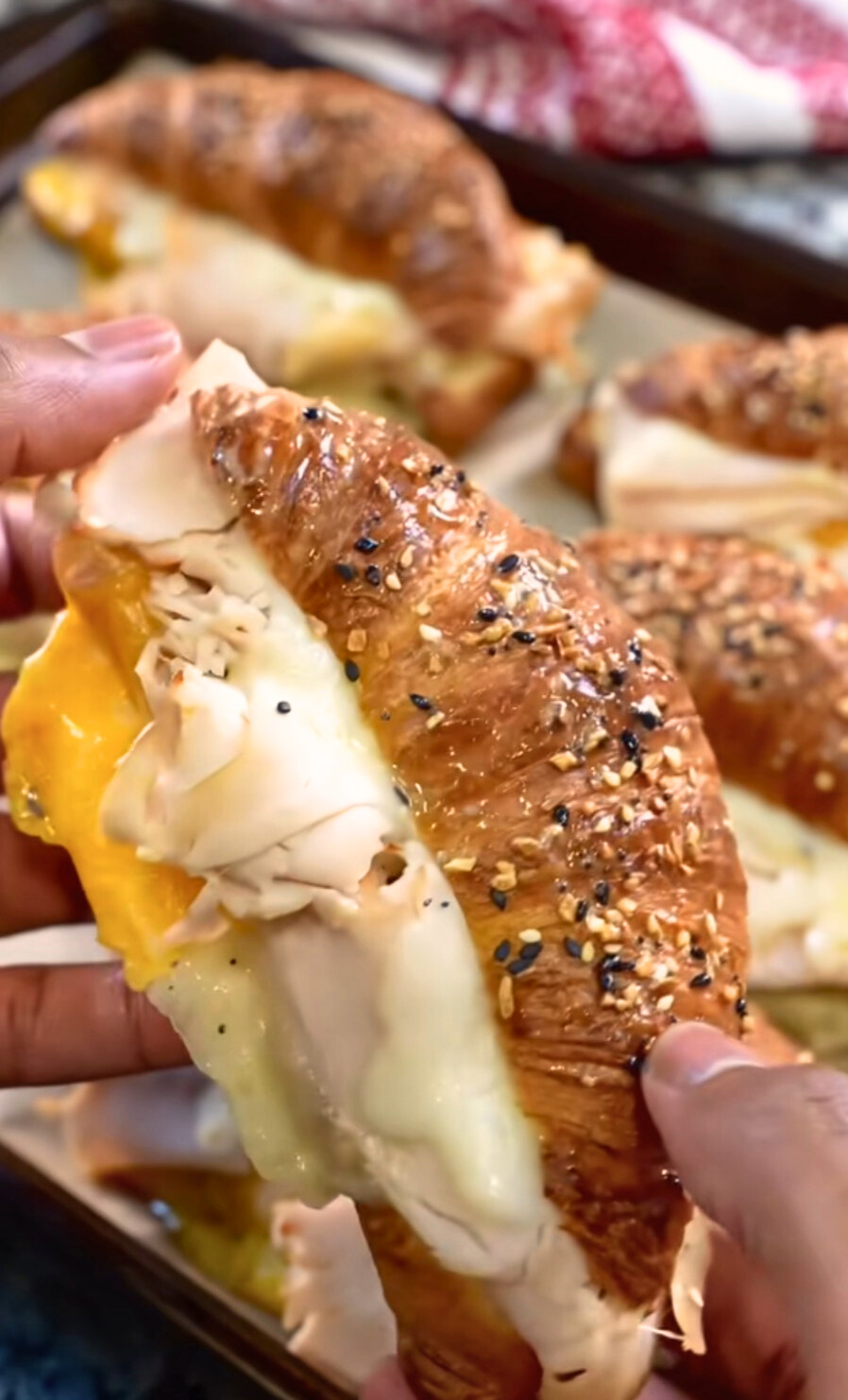 Warm Honey Turkey & Cheese Croissant Melts: Buttery, Cheesy, and Full ...