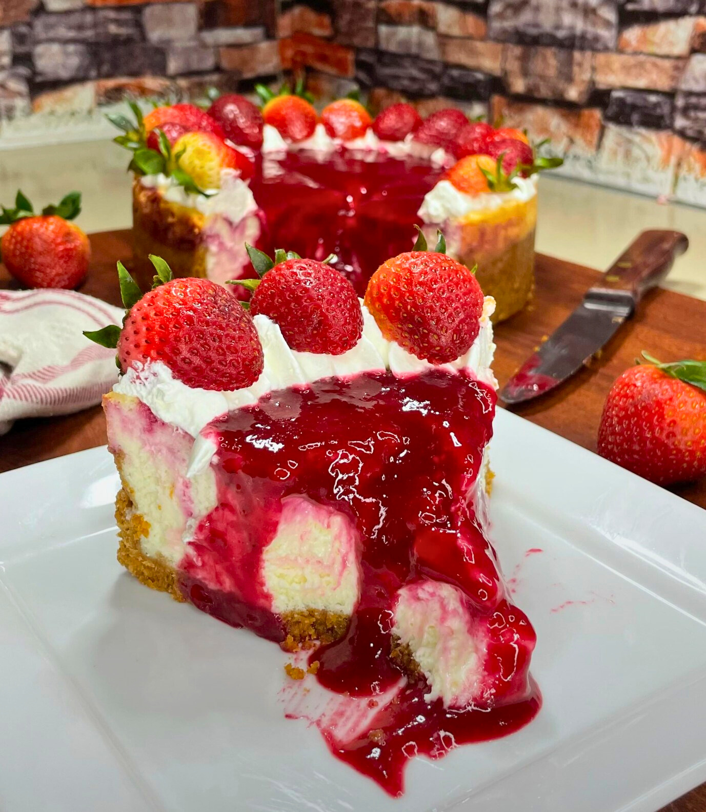 Decadent Strawberry Cheesecake with Homemade Topping - Black Foodie ...