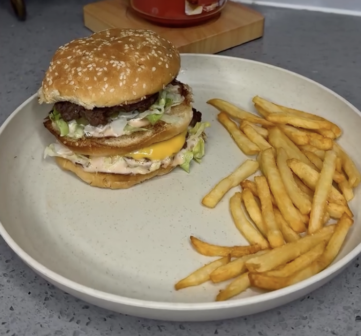 Homemade Big Mac with Air-Fried Fries: A Drive-Thru Classic, Made ...